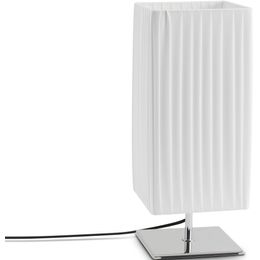 Paco Home Tischleuchte "KIRSTEN", silber (metall), H: 36,5cm, Leuchten, LED Wohnzimmer Schlafzimmer Modern Zeitlos Chrome E27, Tischleuchte