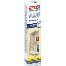 Insektenschutz-Fensterrahmen Tesa "Insect Stop ALU Comfort Fliegengitter f&uuml;r Fenster - 1,0 x 1,2 m", schwarz (rahmen: anthrazit gewebe: schwarz), B:100cm H:120cm, Insektenschutzgitter, Insektenschutz f&uuml;r Fenster - Aluminiumrahmen