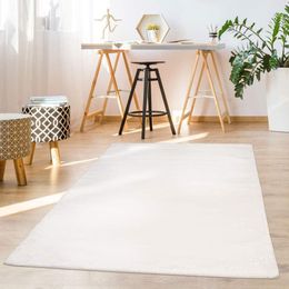 Hochflor-Teppich Carpet City "TOPIA 400", wei&szlig;, B:160cm H:21mm L:230cm, Polyester, Teppiche, Kunstfell-Teppich mit Kaninchenfell-Optik, Haptik, Schlafzimmer