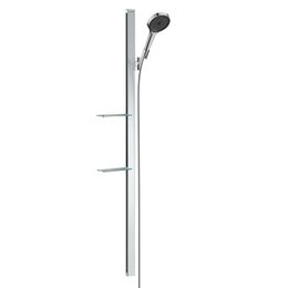 Hansgrohe Rainfinity Brausegarnitur mit Stange und Ablage, 3 Strahlarten, 27674000,
