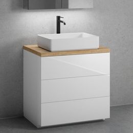 neoro n50 Unterschrank B: 80 cm mit 3 Ausz&uuml;gen, Waschtisch B: 58 cm wei&szlig; matt,, BN0065WM+BN0452WH+BN0402W1,