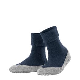 Haussocken Falke "Cosyshoe", Damen, Gr. 37-38, blau (marine meliert), Polyamid, Schurwolle, unifarben, normal, Socken, mit Merinowolle & rutschhemmender Sohle