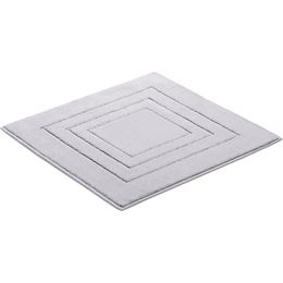Badematte Vossen "Feeling" Gr. 4, grau (pearl grau), H:10mm, Baumwolle, Badematten, Badematte, Badteppich, Uni-Farben, mit Bord&uuml;re, Hoch-Tief Effekt, reine Baumwolle
