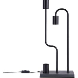Paco Home Tischleuchte "GERALT", schwarz, H: 53cm, Leuchten, LED Wohnzimmer Schlafzimmer Esszimmer Leselampe Deko E27, Tischleuchte