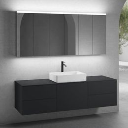 neoro n50 M&ouml;belanlage B: 180 cm mit 5 Ausz&uuml;gen, Waschtisch B: 58 cm wei&szlig; matt, mit Spiegelschrank f&uuml;r die Schweiz,,