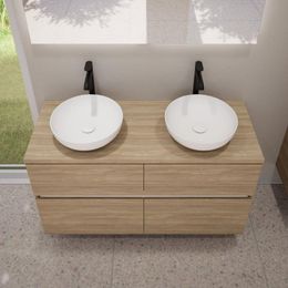 evineo ineo5 evo Unterschrank B: 120 cm mit 4 Ausz&uuml;gen, 2 ineo3 Waschtische &Oslash; 37 cm wei&szlig; matt,, BE0960OA+BE0965OA+2#BE0931WM,