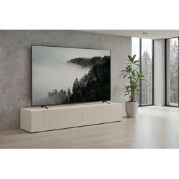 Lowboard Home Affaire "Rio, 245 cm breit, 47 cm tief, 4 T&uuml;ren mit geriffelten MDF Fronten", cashmere, B:245cm H:42cm T:47cm, FSC-zertifizierter Holzwerkstoff, Sideboards, Lowboard, Modernes Lowboard f&uuml;r bis zu 98-Zoll-TV &ndash; perfekt f&uuml;r die WM