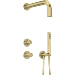 Neuesbad Serie 600 Unterputz Dusch-Set mit starrem Duschkopf Neuesbad Serie 600 Hexa gold geb&uuml;rstet NB1DENHS_R9XK1