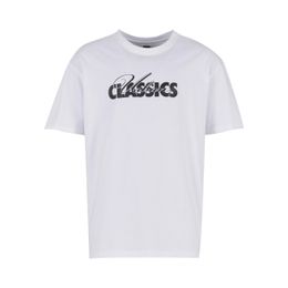 T-Shirt Urban Classics "Urban Classics UC Cursive Bold Logo Heavy Oversized Tee", Damen, Gr. M, wei&szlig;, 100% Baumwolle, bedruckt, oversize, Rundhals, Shirts T-Shirt