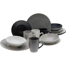 Kombiservice Creatable "Geschirr-Set Manhattan", bunt, 16 Stk., Steinzeug, Geschirr-Sets, Kombiservice, Service, Moderne Coupeform, 16 Teile, f&uuml;r 4 Personen