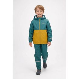 Regen- und Matschhose Trollkids "KIDS ODDA RAIN SET XT", M&auml;dchen, Gr. 92, N-Gr, stormy blau, mustard, Obermaterial: 100% Polyester, Hosen, f&uuml;r Kinder und Jugendliche, sportlicher Stil