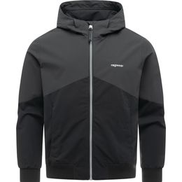Funktionsjacke Ragwear "Sherwend", Herren, Gr. M (50), schwarz, Obermaterial 1: 94% Polyester, 6% Elasthan. Obermaterial 2: 100% Polyester. Innenfutter: 100% Polyester, gerade h&uuml;ftbedeckend, hoch geschlossener Ausschnitt, &Auml;rmel ohne &Auml;rmelschlitz Rippstrickb&uuml;ndchen, Jacken Funktionsjacke, Wasserdichte leichte &Uuml;bergangsjacke mit Kapuze