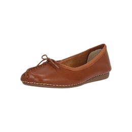 Ballerina Clarks "Freckle Ice", Damen, Gr. 36, braun, Leder, Schuhe Ballerina, mit komfortabler Sohle