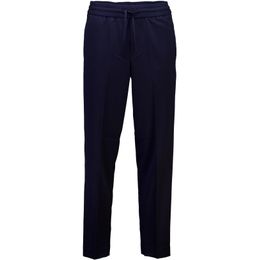 Stoffhose LINDBERGH, Herren, Gr. M, N-Gr, blau (navy), Web, Obermaterial: 65% Polyester, 31% Viskose, 4% Elasthan, unifarben, relaxed fit lang, Hosen Stoffhose, mit Kordelzug