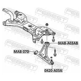 FEBEST Trag-/F&uuml;hrungsgelenk 0420a03a Vorderachse unten f&uuml;r MITSUBISHI