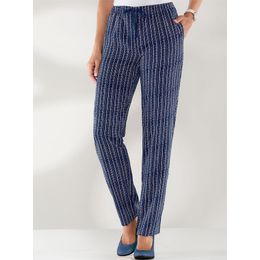 Schlupfhose Classic Basics, Damen, Gr. 19, Kurzgr&ouml;&szlig;en, blau (marine, gestreift), 100% Polyester, gemustert, mehrfarbig, lang, Hosen Schlupfhose
