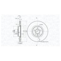 MAGNETI MARELLI Bremsscheibe 360406156501 Innenbel&uuml;ftet-Bel&uuml;ftung mit tropfenf&ouml;rmigen Fl&uuml;geln 320mm 25mm f&uuml;r VOLVO