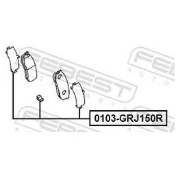 FEBEST Anti-Quietsch-Folie, Bremsbelag (R&uuml;ckenplatte) 0103grj150r Hinterachse f&uuml;r TOYOTA