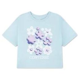 T-Shirt Converse "CNVG BUBBLY FLORAL TEE", M&auml;dchen, Gr. 4, rained out, Obermaterial: 60% Baumwolle, 40% Polyester, Shirts T-Shirt, f&uuml;r Kinder, sportlicher Stil, f&uuml;r Sportmode und Streetwear