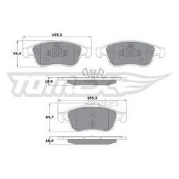 TOMEX BRAKES Bremsbelagsatz, Scheibenbremse tx1641 Vorderachse f&uuml;r MITSUBISHI NISSAN RENAULT SAMSUNG