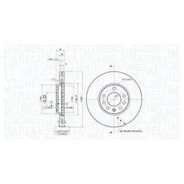 MAGNETI MARELLI Bremsscheibe 360406070301 Innenbel&uuml;ftet-Bel&uuml;ftung mit tropfenf&ouml;rmigen Fl&uuml;geln 285mm 25mm f&uuml;r FIAT