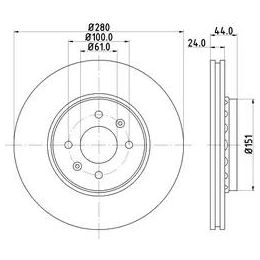 DON Bremsscheibe pcd10462 280mm 24mm f&uuml;r RENAULT DACIA SAMSUNG