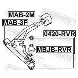FEBEST Trag-/F&uuml;hrungsgelenk 0420rvr Vorderachse unten f&uuml;r MITSUBISHI