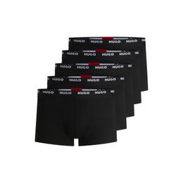 Trunk HUGO UNDERWEAR "TRUNK FIVE PACK", Damen, Gr. L (52), 5 Stk., schwarz (schwarz001), Jersey, Obermaterial: 95% Baumwolle, 5% Elasthan, k&ouml;rpernah, Unterhosen, mit HUGO Logoschriftzug am Bund