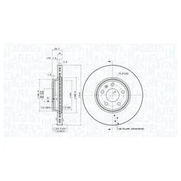 MAGNETI MARELLI Bremsscheibe 360406081401 Innenbel&uuml;ftet-Bel&uuml;ftung mit tropfenf&ouml;rmigen Fl&uuml;geln 314mm 25mm f&uuml;r AUDI AUDI (FAW)