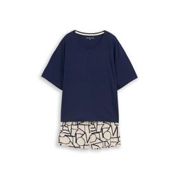 Tom Tailor Damen Pyjama-Set mit Muster, bunt, Gemustert, Gr. 36