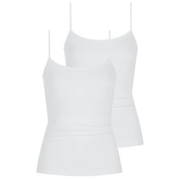 Unterhemd Mey "Superfine Organic", Damen, Gr. 44, N-Gr, wei&szlig;, Single Jersey, Obermaterial: 92% Baumwolle, 8% Elasthan, unifarben, figurbetont, Rundhals, Unterhemden Unterhemd, feine Tr&auml;ger, Baumwollmischung, Single Jersey, atmungsaktiv