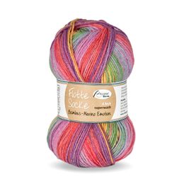 Sockenwolle Flotte Socke Bambus Merino Emotion 6 von Rellana Garne, Gelb/Gr&uuml;n/Rot/Lila, aus Schurwolle