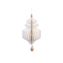 Chic Antique Ornament aus Papier mit Holzperle H10/D5 cm, antique creme, Schneemann skandinavische Deko Online Shop