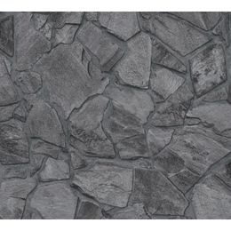 A.S. Cr&eacute;ation A.S. Cr&eacute;ation Vliestapete 'Elements 2' 3D Steinmauer grau/schwarz 0,53 x 10,05 m