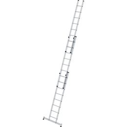 MUNK Anlegeleiter h&ouml;henverstellbar, Schiebeleiter, 3-teilig mit nivello&reg;-Traverse, 3 x 8 Sprossen