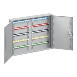 Schl&uuml;sselschrank, 2-t&uuml;rig, komplett mit Schl&uuml;sselanh&auml;ngern, 100 Haken, HxBxT 550 x 730 x 80 mm kaiserkraft