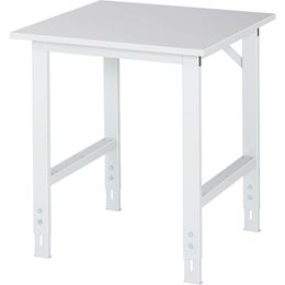 Rau Arbeitstisch ESD-Platte, H&ouml;he 800 - 850 mm, Gestellf&uuml;&szlig;e BxT 60 x 30 mm, BxT 750 x 800 mm