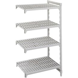 Kunststoff-Steckregalsystem PREMIUM, Fachboden-BxT 900 x 500 mm, Anbauregal, Breite 935 mm, Boden geschlitzt kaiserkraft