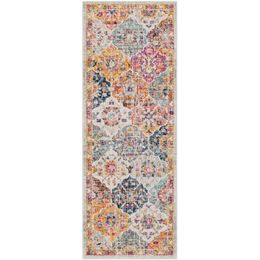 Teppich LIVABLISS "CUZCO", bunt, B:80cm H:7mm L:365cm, Kunstfaser, Teppiche, Teppich, Orient-Optik, Vintage Design, Boho Stil, Kurzflor, Wohnzimmer