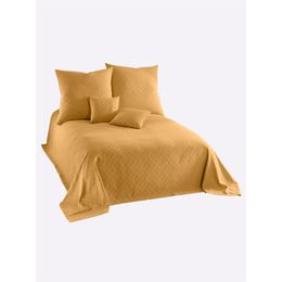 Pereira da Cunha Tagesdecke, ocker, Gr&ouml;&szlig;e 80x80 cm - 1 St&uuml;ck
