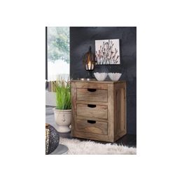Rollcontainer Sheesham 45x40x60 grau ge&ouml;lt NATURE GREY #714