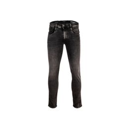 Skinny-fit-Jeans Replay "Jeans Hyperflex ANBASS", Damen, Gr. 31, N-Gr, grau (dunkelgrau), Obermaterial: 85% Baumwolle CO. 10% Polyester PES. 5% Elasthan EL., Jeans