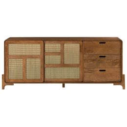 Sideboard Mango/Seegras 200x40x80 hellbraun lackiert MIZUMI #101