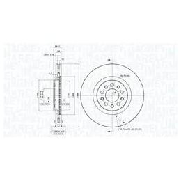MAGNETI MARELLI Bremsscheibe 360406011701 Innenbel&uuml;ftet-Bel&uuml;ftung mit tropfenf&ouml;rmigen Fl&uuml;geln 330mm 28mm f&uuml;r ALFA ROMEO JEEP (GAC FCA)