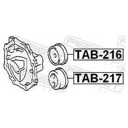 FEBEST Lagerung, Differential tab217 Hinterachse unten f&uuml;r TOYOTA