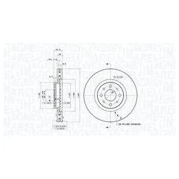 MAGNETI MARELLI Bremsscheibe 360406010401 Innenbel&uuml;ftet-Bel&uuml;ftung mit tropfenf&ouml;rmigen Fl&uuml;geln 281mm 26mm f&uuml;r LANCIA FIAT ALFA ROMEO