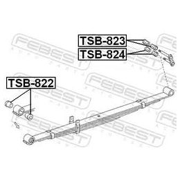 FEBEST Lagerbuchse, Blattfeder tsb824 hinter der Achse f&uuml;r TOYOTA