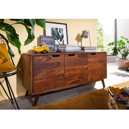 Sideboard Sheesham 134x40x65 walnuss gewachst MALM&Ouml; 2 #106