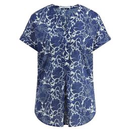 Peter Hahn - Bluse mit Rundhals-Ausschnitt, blau, Gr. 38 / S - Baumwolle