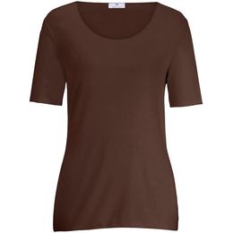 Peter Hahn - Rundhals-Shirt mit langem 1/2-Arm, braun, Gr. 36 / S